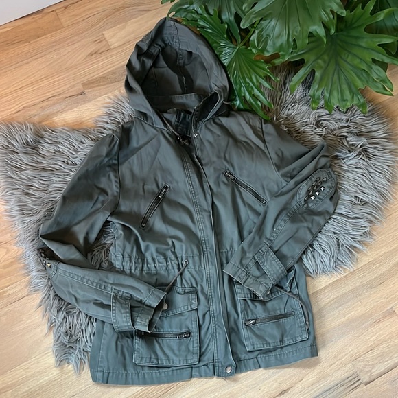 Aqua | Jackets & Coats | Aqua Studded Utility Jacket | Poshmark